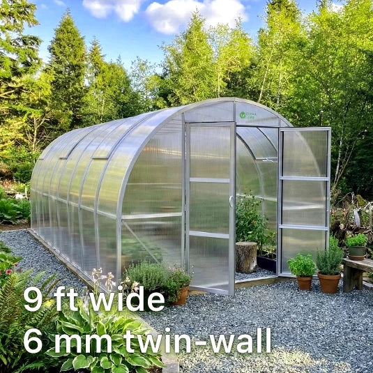 Arched tunnel greenhouse kit: buy 9 ft 6mm polycarbonate greenhouse ...